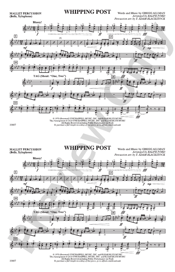 Whipping Post: Mallets: Mallets Part - Digital Sheet Music Download