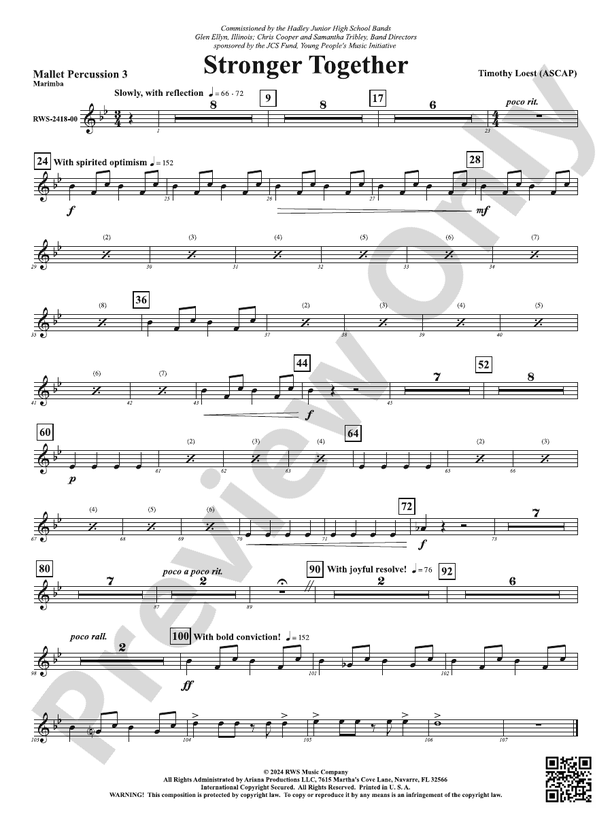 Stronger Together: 3rd Mallet Percussion: 3rd Mallet Percussion Part ...
