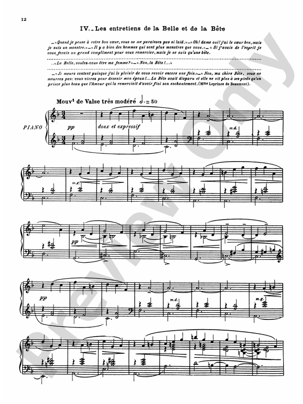 Ravel: Ma Mère l'oye (Mother Goose Suite): IV. Les entretiens de la Belle et de la Bête Part ...