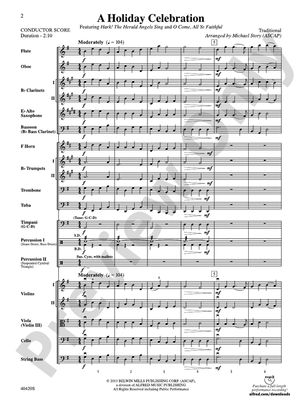 A Holiday Celebration: Full Orchestra Conductor Score & Parts - Digital ...