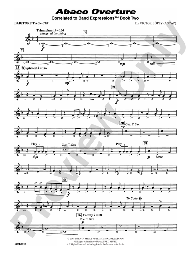 Abaco Overture: Baritone T.C.: Baritone T.C. Part - Digital Sheet Music ...