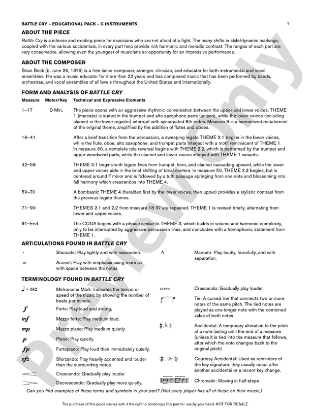 Battle Cry: C Educational Pack: C Educational Pack Part - Digital Sheet ...