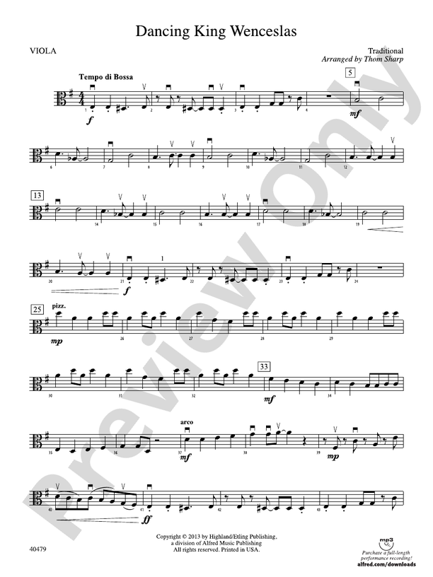 Dancing King Wenceslas: Viola: Viola Part - Digital Sheet Music Download