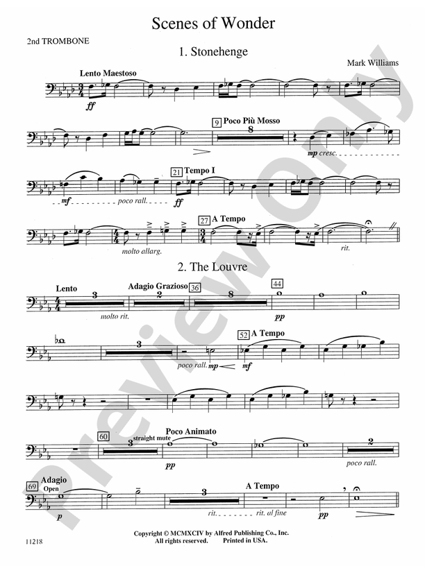 Scenes of Wonder: 2nd Trombone: 2nd Trombone Part - Digital Sheet Music ...