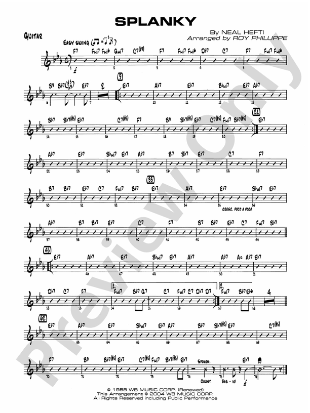 Splanky: Guitar: Guitar Part - Digital Sheet Music Download