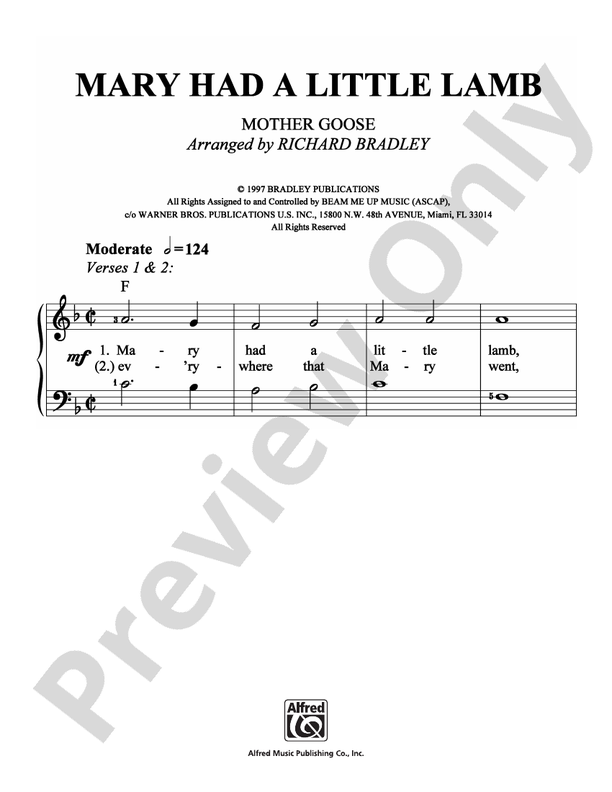 Mary Had a Little Lamb: Easy Piano: Traditional - Digital Sheet Music ...