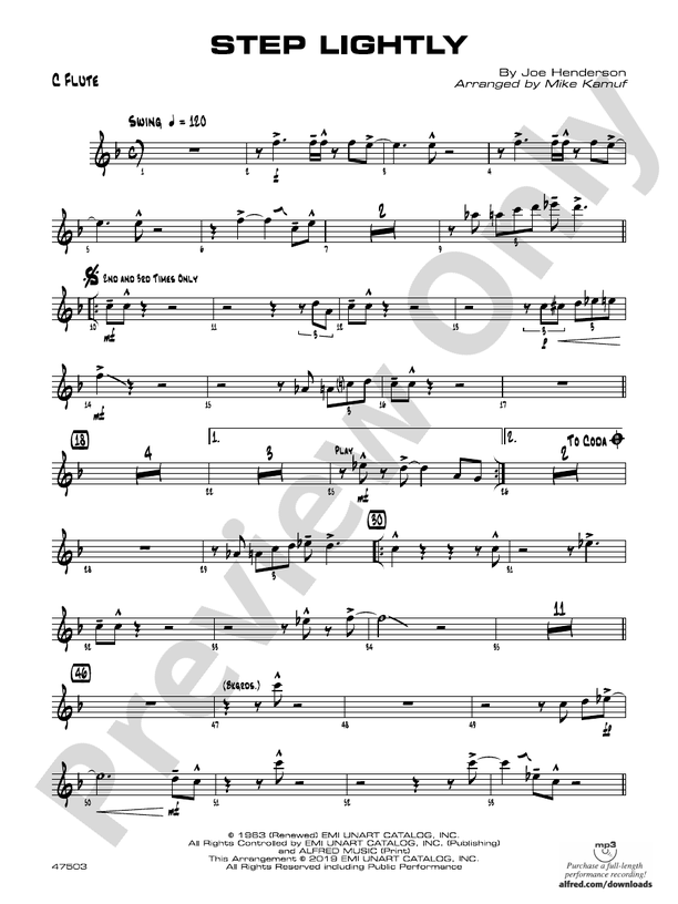 Step Lightly: Flute: Flute Part - Digital Sheet Music Download