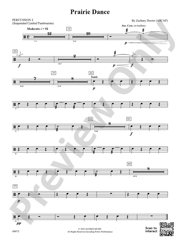 Prairie Dance: 2nd Percussion: 2nd Percussion Part - Digital Sheet ...