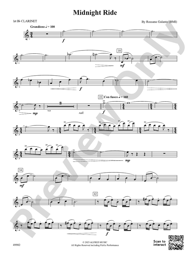 Midnight Ride: 1st B-flat Clarinet: 1st B-flat Clarinet Part - Digital ...