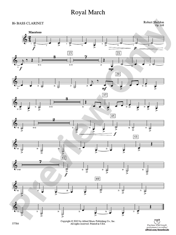 Royal March: B-flat Bass Clarinet: B-flat Bass Clarinet Part - Digital ...