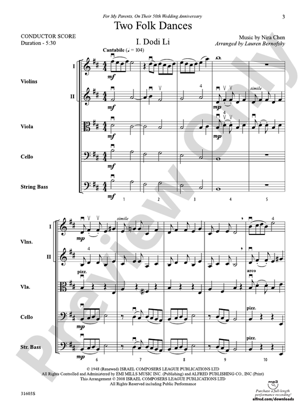 Two Folk Dances: Score: String Orchestra Score - Digital Sheet Music Download