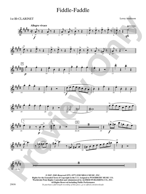 Fiddle-Faddle: 1st B-flat Clarinet: 1st B-flat Clarinet Part - Digital ...