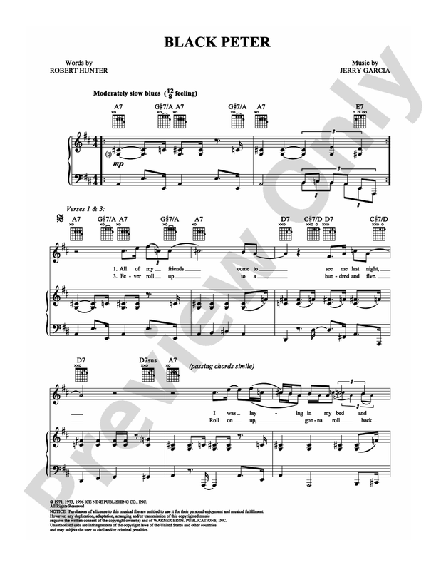 Black Peter: Piano/Vocal/Chords: Grateful Dead - Digital Sheet Music ...