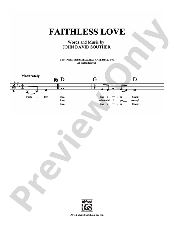 Faithless Love: Lead Sheet: Linda Ronstadt - Digital Sheet Music Download