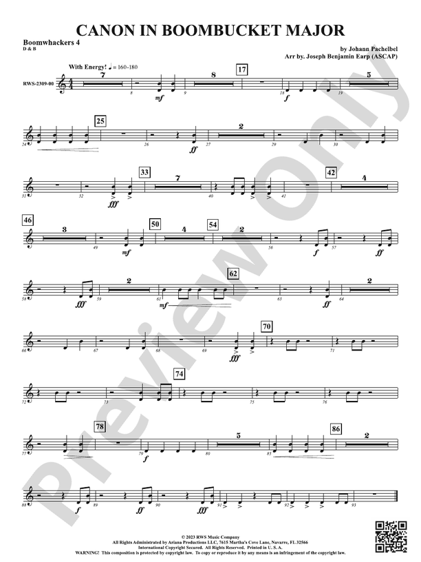 Canon in Boombucket Major: Boomwhackers 4: Boomwhackers 4 Part: Johann ...