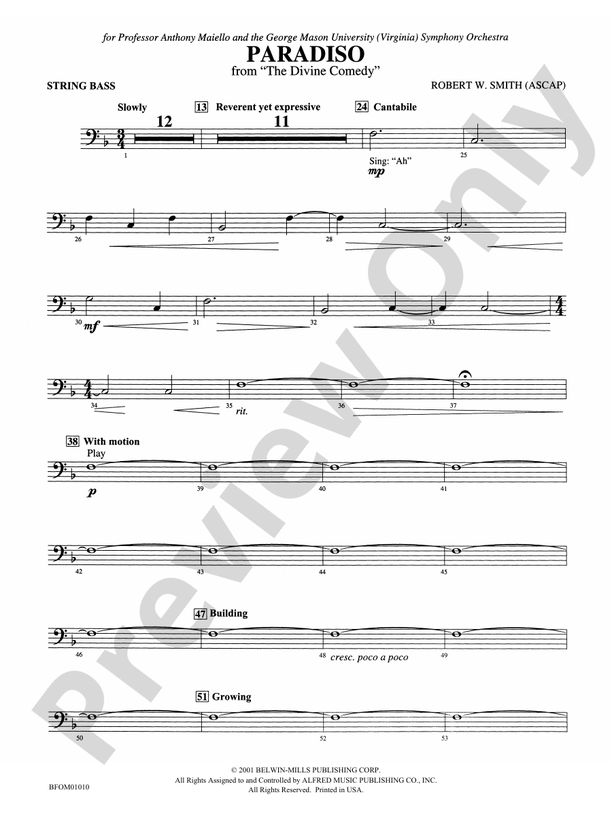 Paradiso (from The Divine Comedy): String Bass: String Bass Part - Digital Sheet Music Download