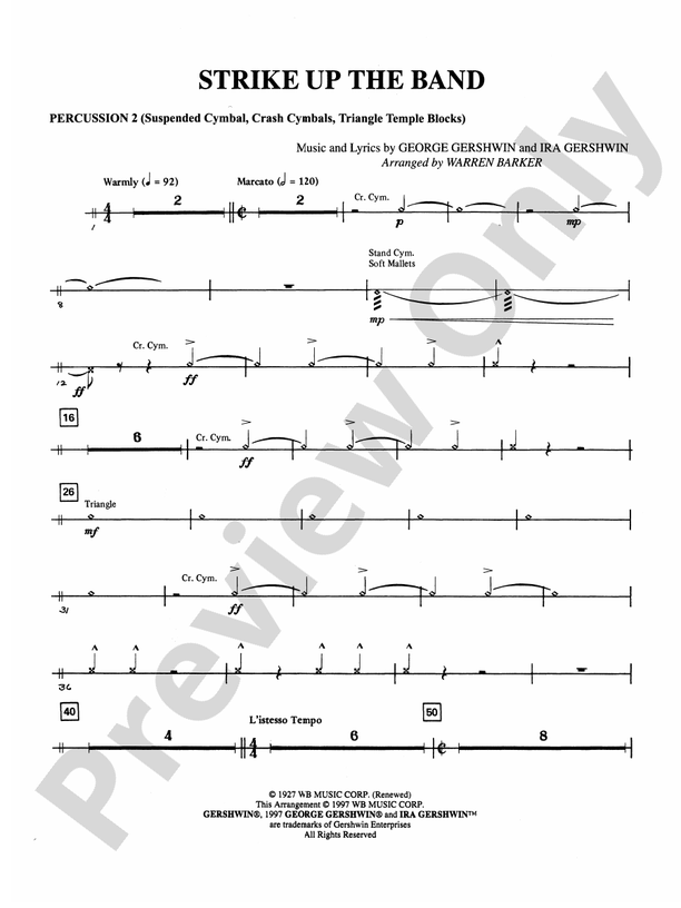 Strike Up the Band: 2nd Percussion: 2nd Percussion Part - Digital Sheet Music Download
