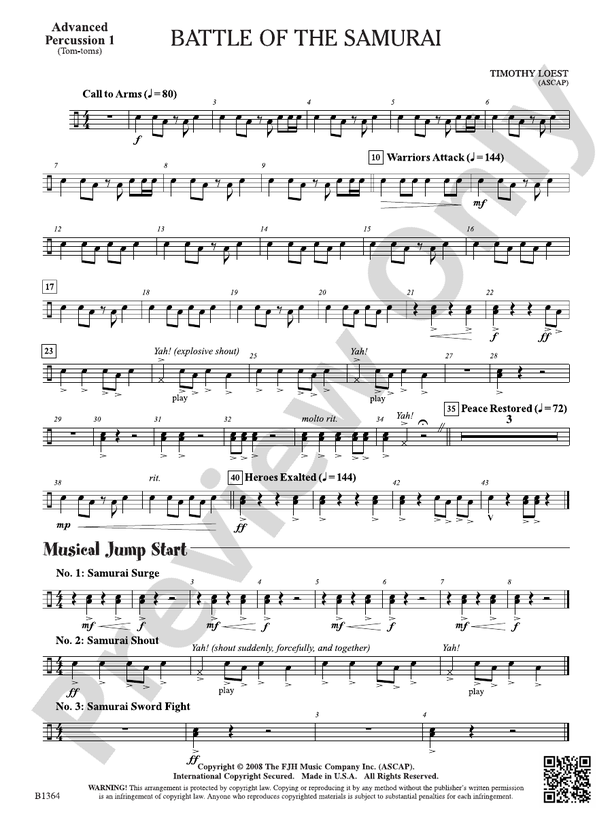 Battle of the Samurai: Advanced Percussion 1: Advanced Percussion 1 ...