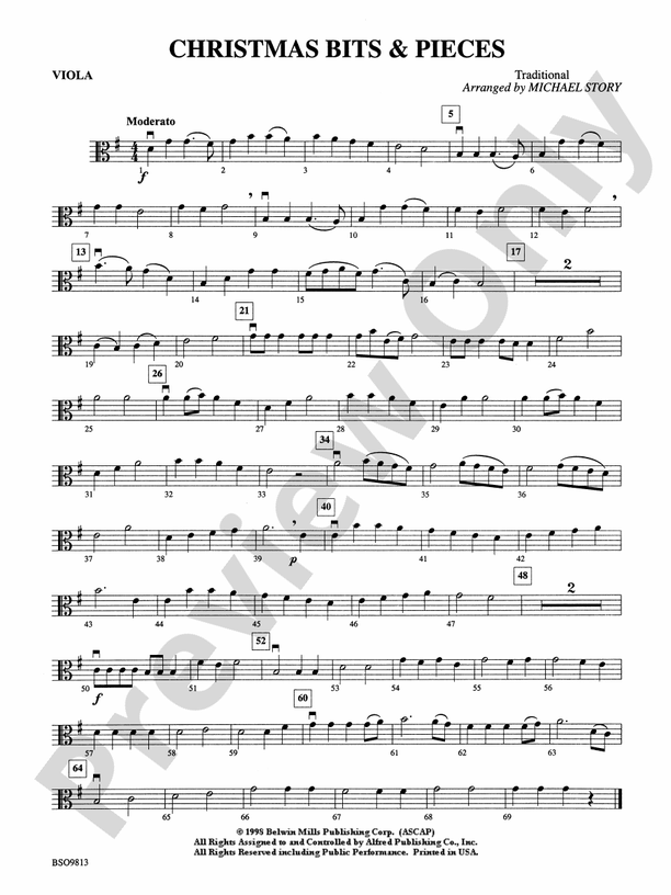 Christmas Bits & Pieces: Viola: Viola Part - Digital Sheet Music Download