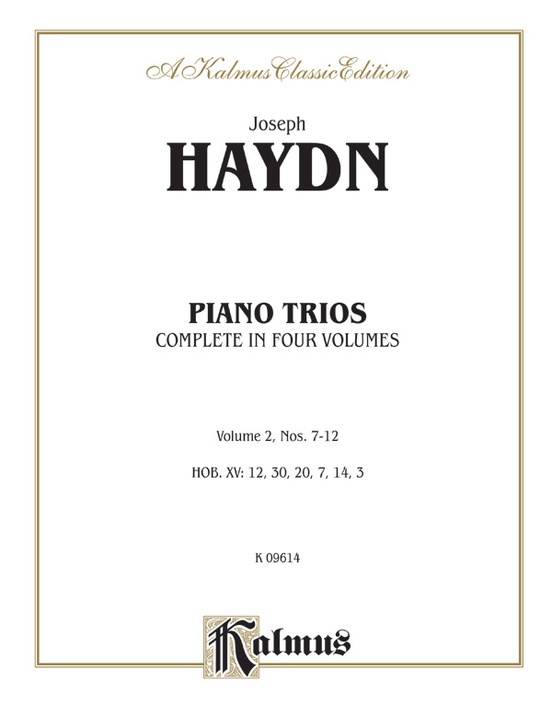 Haydn: Piano Trios, Volume II (Nos. 7-12): Piano Trio No. 9, in B flat Major (Cello) Part ...