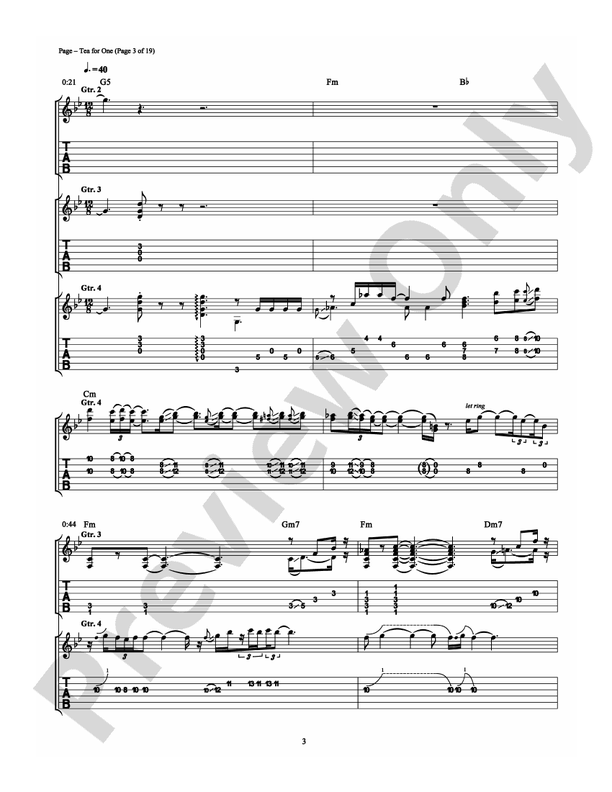 Tea for One: Guitar TAB: Led Zeppelin - Digital Sheet Music Download