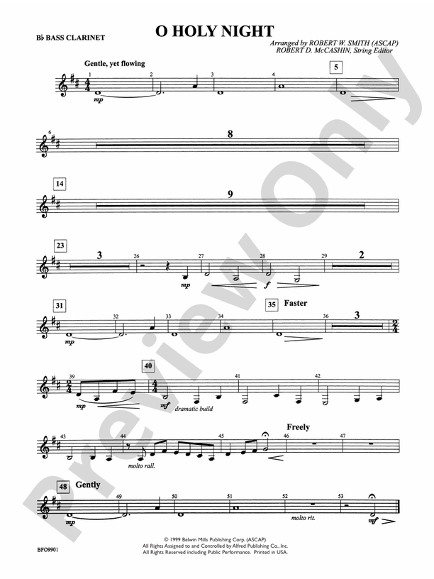 O Holy Night: B-flat Bass Clarinet: B-flat Bass Clarinet Part - Digital ...