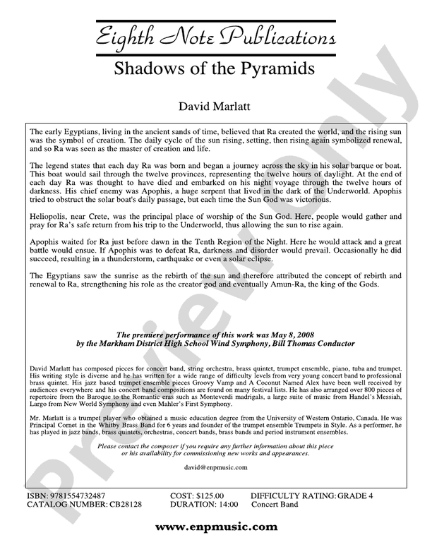 Shadows of the Pyramids: Score: Concert Band Score - Digital Sheet ...