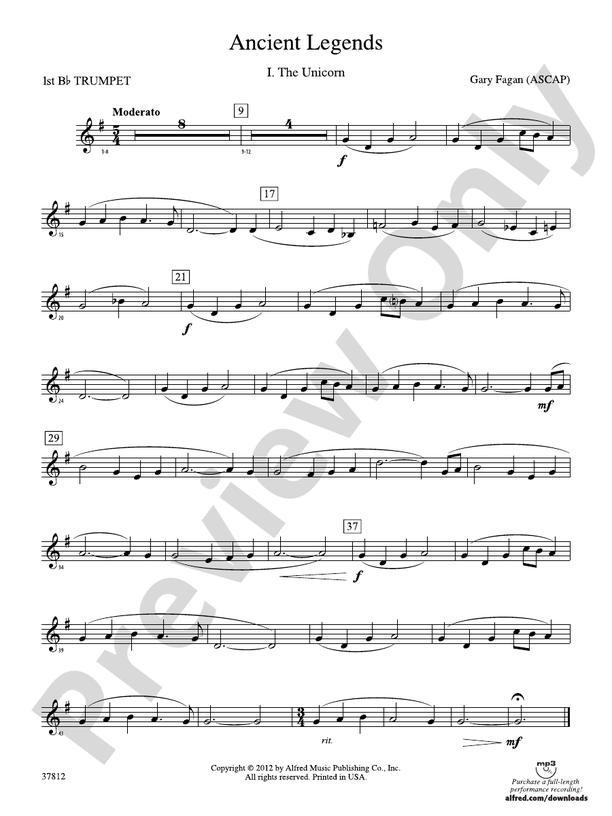 Ancient Legends: 1st B-flat Trumpet: 1st B-flat Trumpet Part - Digital ...