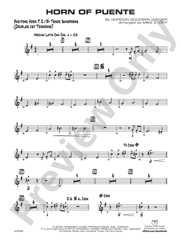 Horn of Puente: Baritone T.C.: Baritone T.C. Part - Digital Sheet Music Download