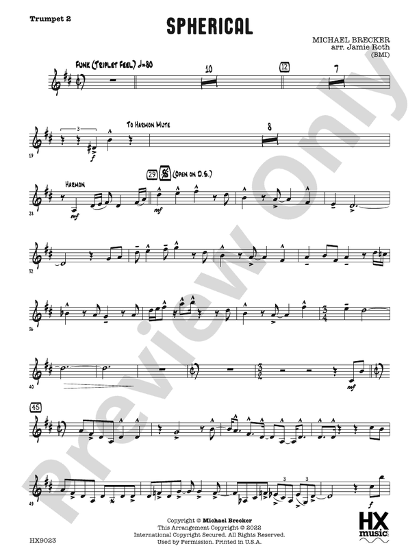 Spherical: B-flat Trumpet 2: B-flat Trumpet 2 Part: Michael Brecker ...