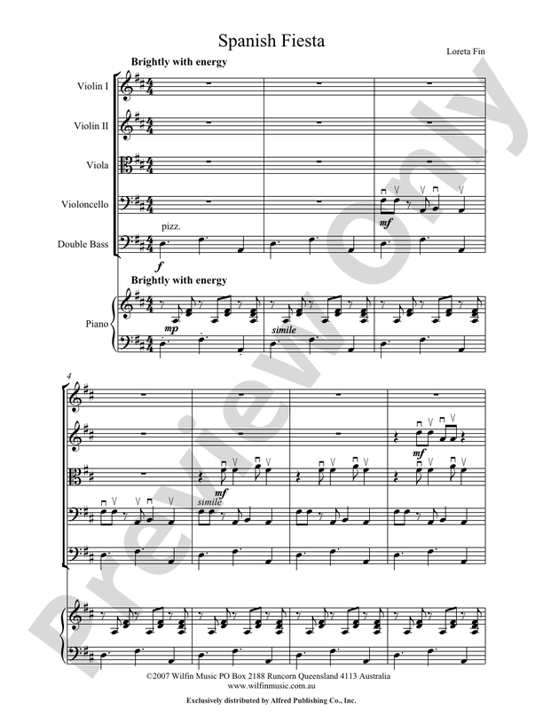 Spanish Fiesta: String Orchestra Conductor Score & Parts: Loreta Fin - Digital Sheet Music Download