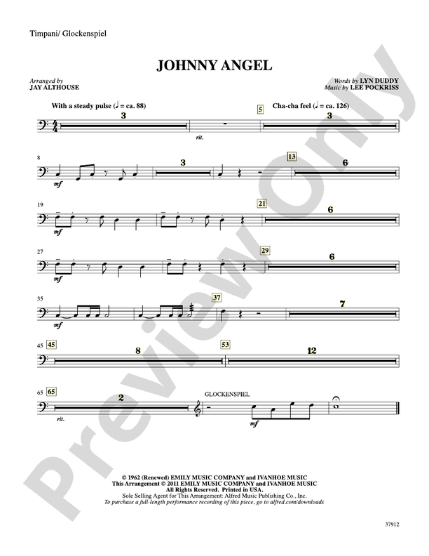 Johnny Angel: Timpani: Timpani Part - Digital Sheet Music Download