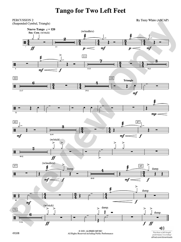 Tango for Two Left Feet: 2nd Percussion: 2nd Percussion Part - Digital ...
