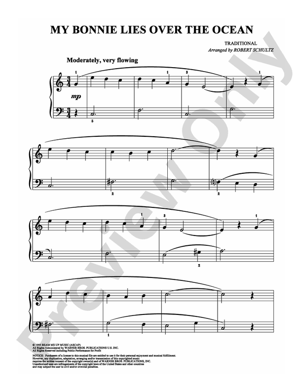My Bonnie Lies Over the Ocean: Easy Piano: Traditional - Digital Sheet ...