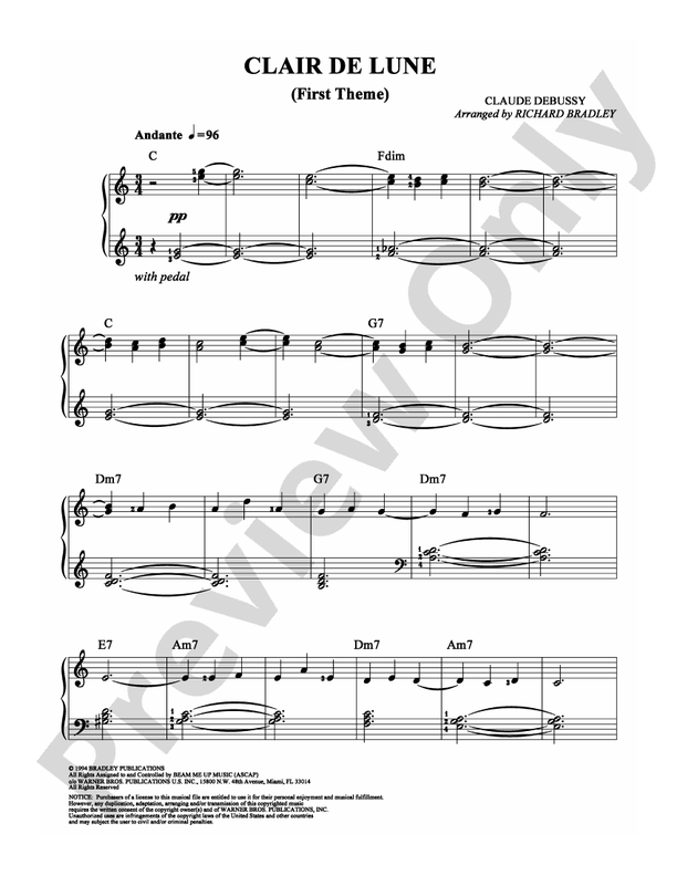 Clair de Lune: Easy Piano: Claude Debussy - Digital Sheet Music Download