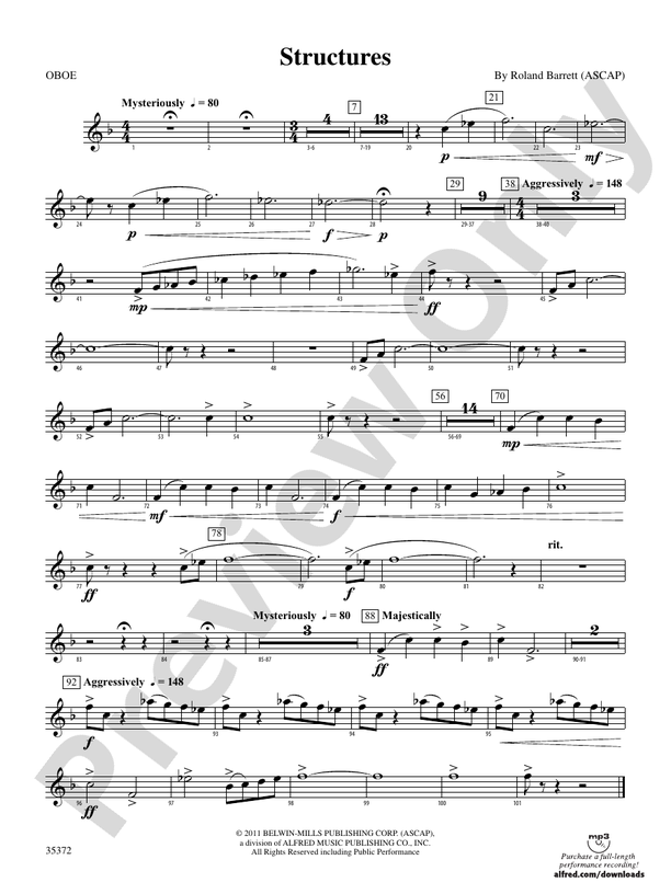 Structures: Oboe: Oboe Part - Digital Sheet Music Download