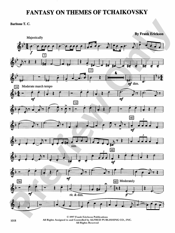 Fantasy on Themes from Tchaikovsky: Baritone T.C.: Baritone T.C. Part ...