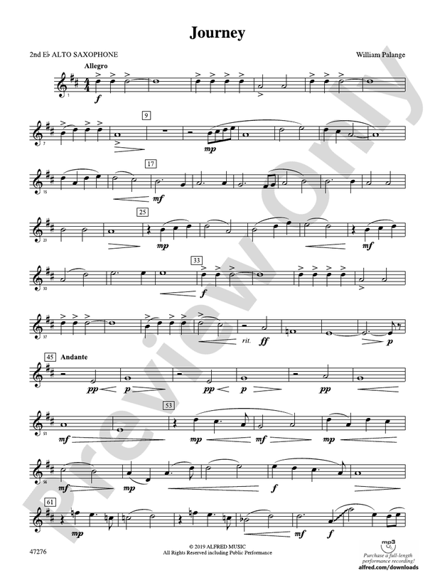 Journey 2nd E Flat Alto Saxophone 2nd E Flat Alto Saxophone Part