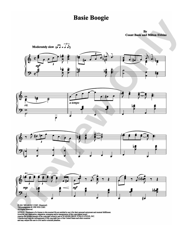 Basie Boogie: Piano: Count Basie - Digital Sheet Music Download