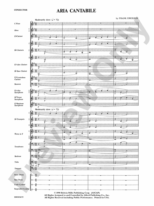 Aria Cantabile: Score: Concert Band Score - Digital Sheet Music Download