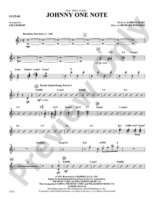 Johnny One Note (from the musical Babes in Arms): Guitar: Guitar Part ...