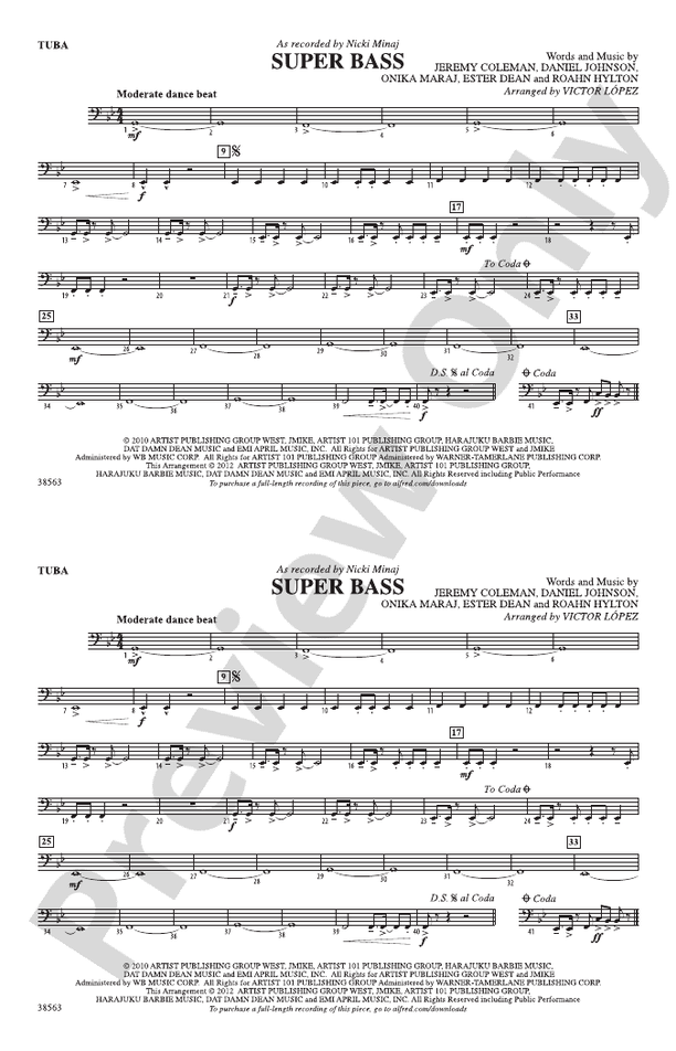 Super Bass: Tuba: Tuba Part - Digital Sheet Music Download