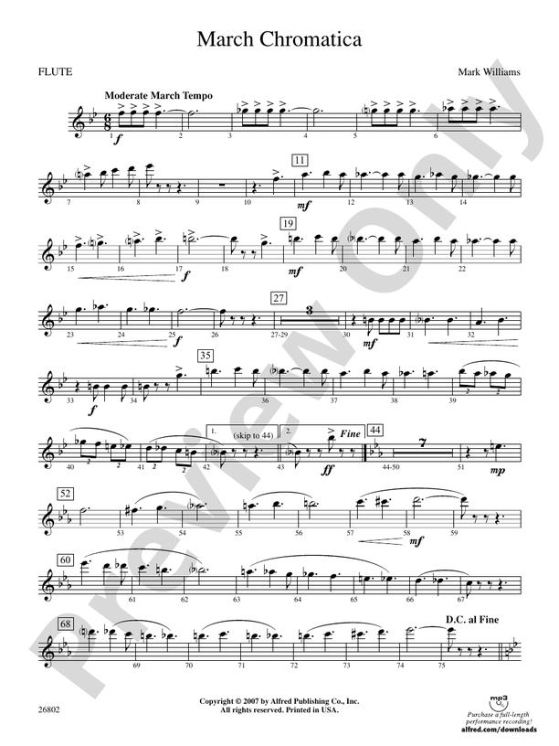 March Chromatica: Flute: Flute Part - Digital Sheet Music Download