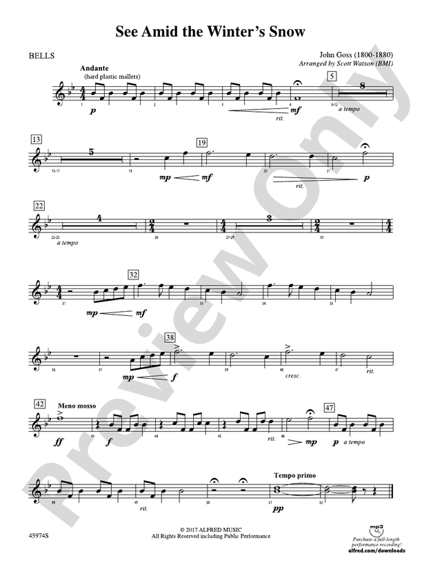 See Amid the Winter's Snow: Bells: Bells Part - Digital Sheet Music ...