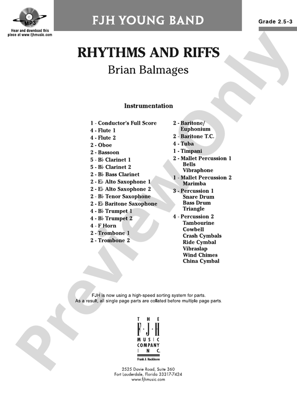 Rhythms and Riffs: Score: Concert Band Score: Brian Balmages - Digital ...