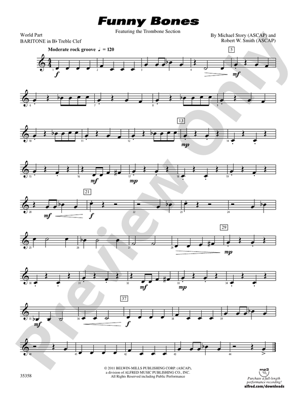 Funny Bones: Baritone T.C.: Baritone T.C. Part - Digital Sheet Music ...