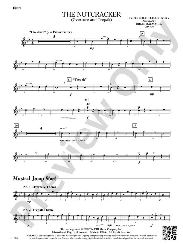 The Nutcracker (Overture and Trepak): Flute: Flute Part: Pyotr Ilyich ...