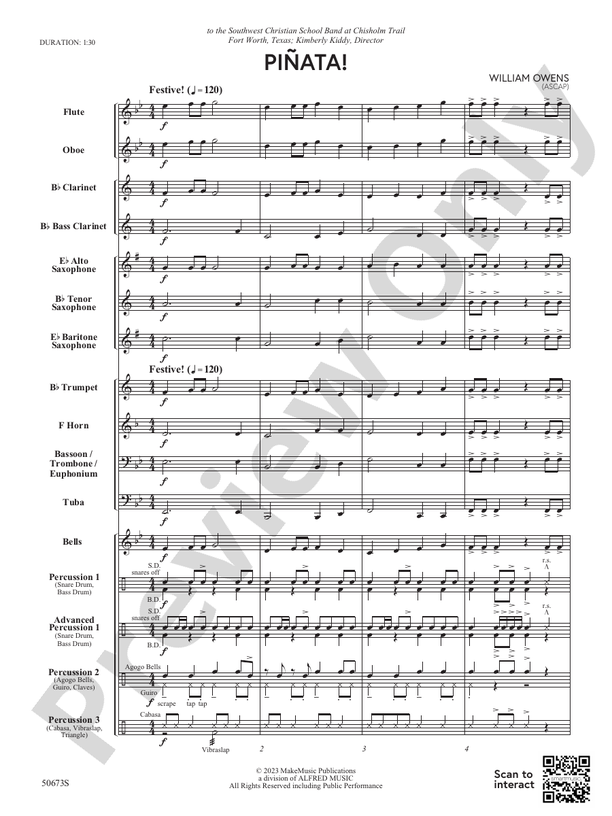 Piñata!: Concert Band Conductor Score & Parts: William Owens - Digital ...