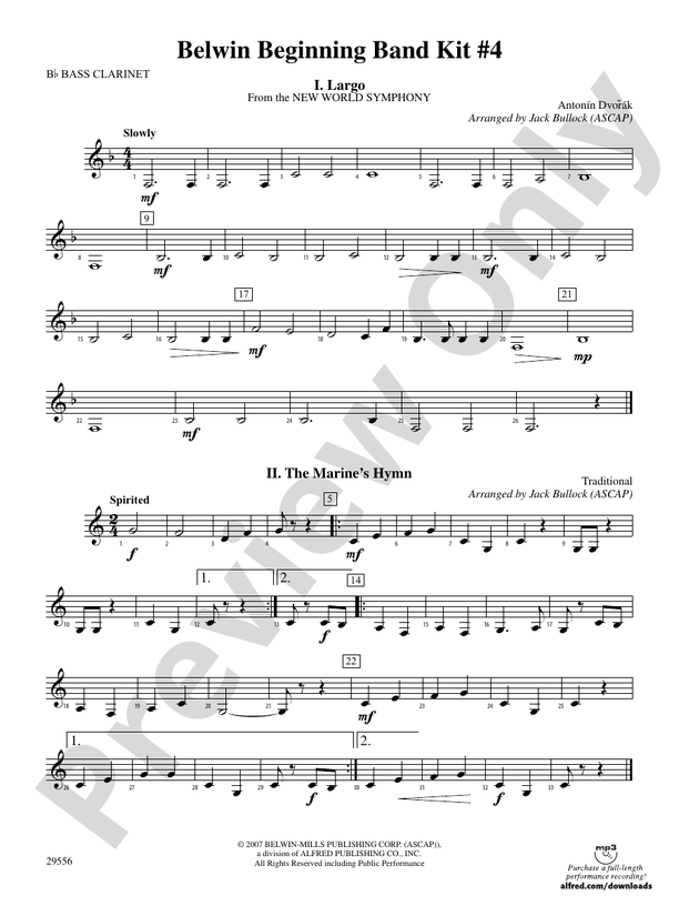 Belwin Beginning Band Kit #4: B-flat Bass Clarinet: B-flat Bass ...