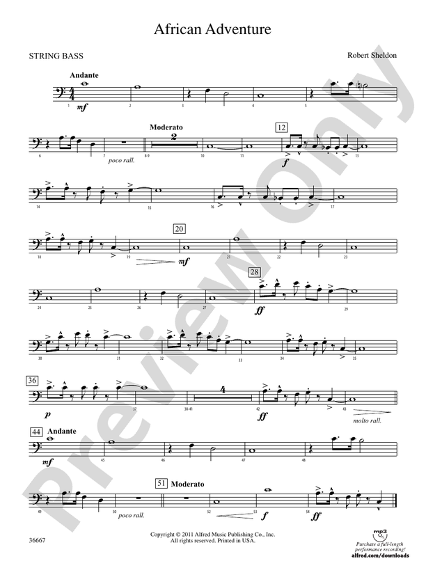African Adventure: (wp) String Bass: (wp) String Bass World Part - Digital Sheet Music Download
